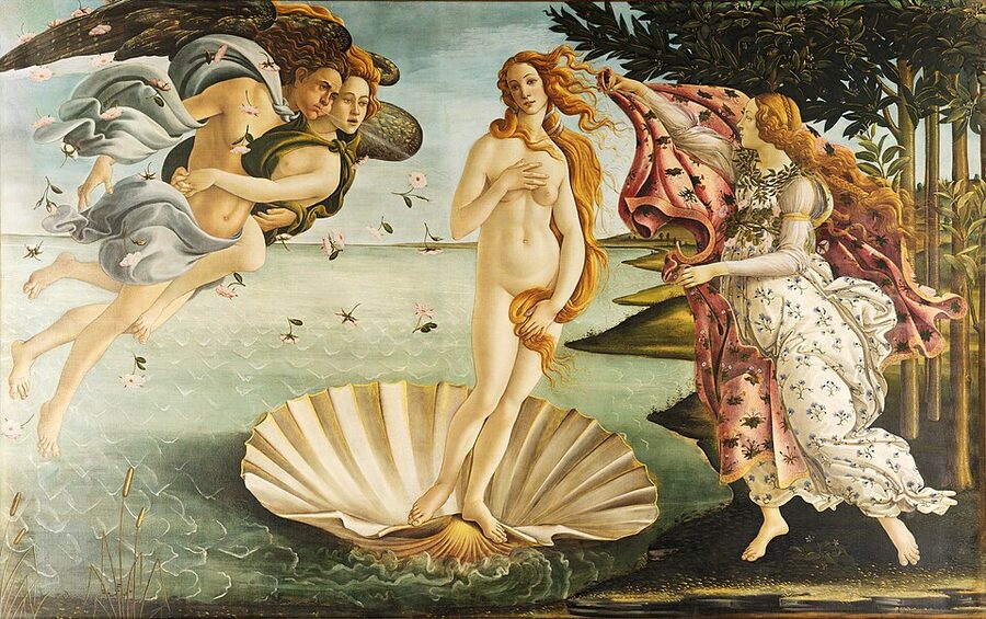 Botticelli Birth of Venus painting at the Uffizi Gallery