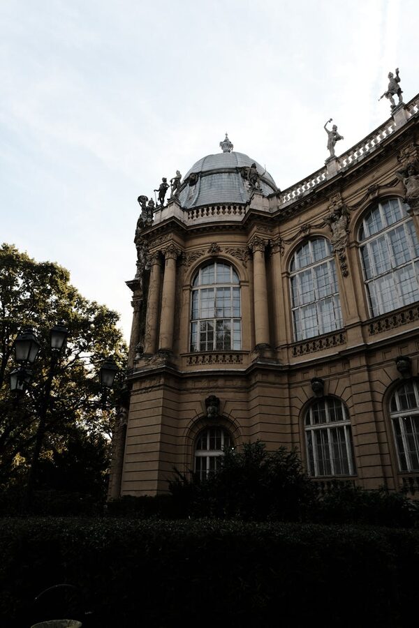 Baroque-style building with dome in Budapest