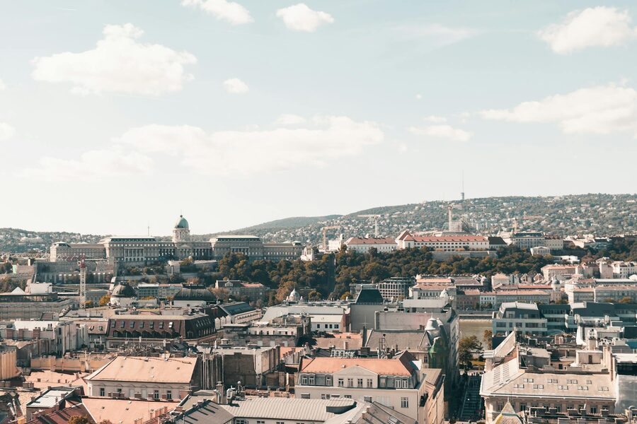 Panoramic view of Budapest architecture and historic landmarks