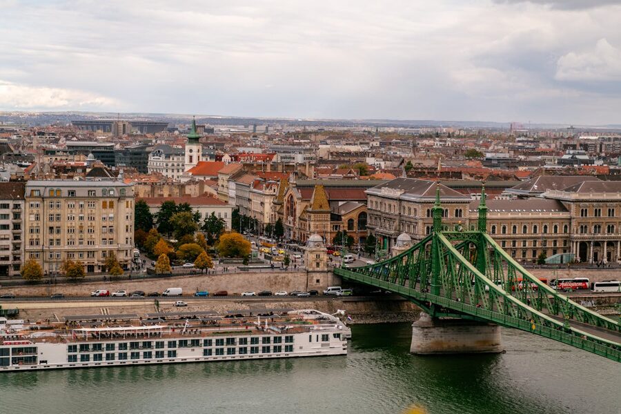 Liberty Bridge Budapest with historic architecture