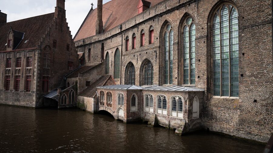 Bruges architecture with medieval details
