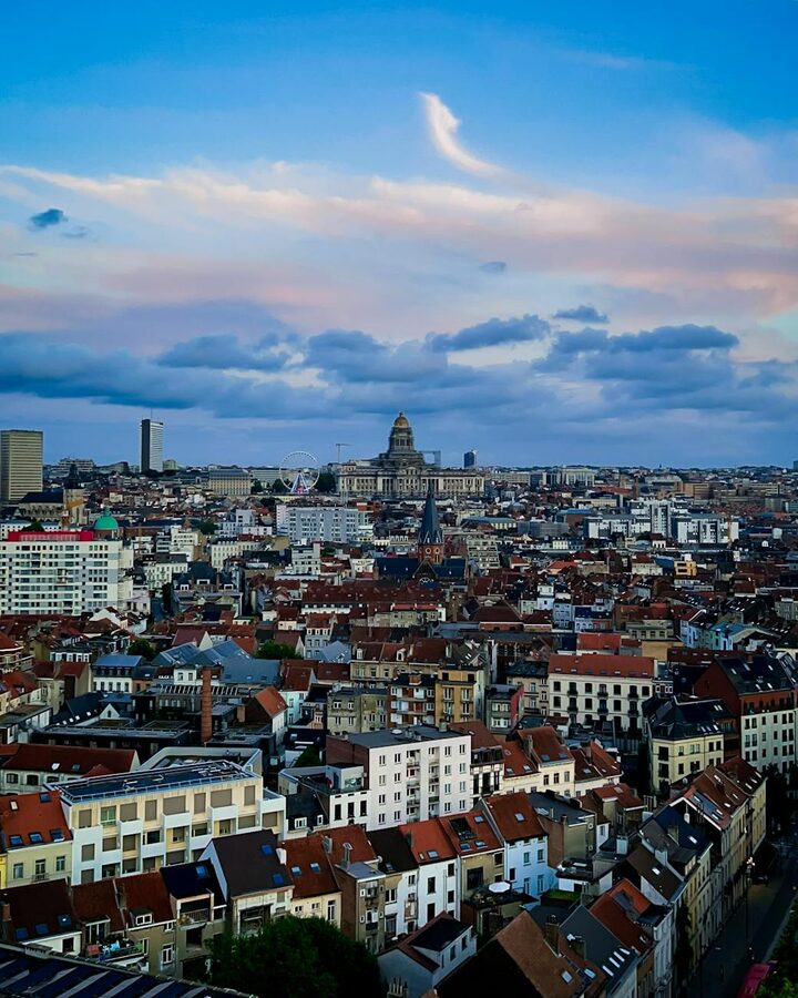 Aerial view of Brussels with Palais de Justice
