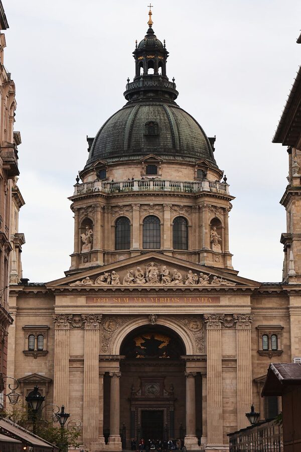 Front view of St Stephens Basilica Budapest