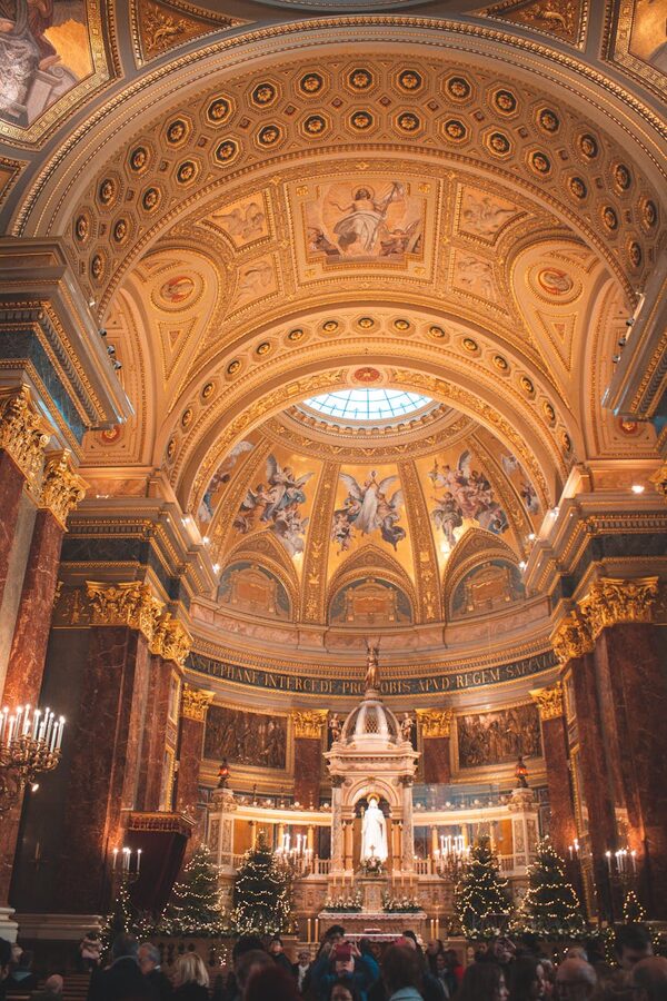 Grand dome and altar inside St Stephens Basilica