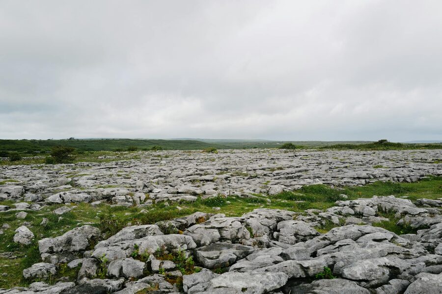 Limestone karst terrain of the Burren in County Clare Ireland