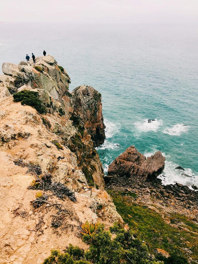 Dramatic cliff edge at Cabo da Roca overlooking the Atlantic Ocean