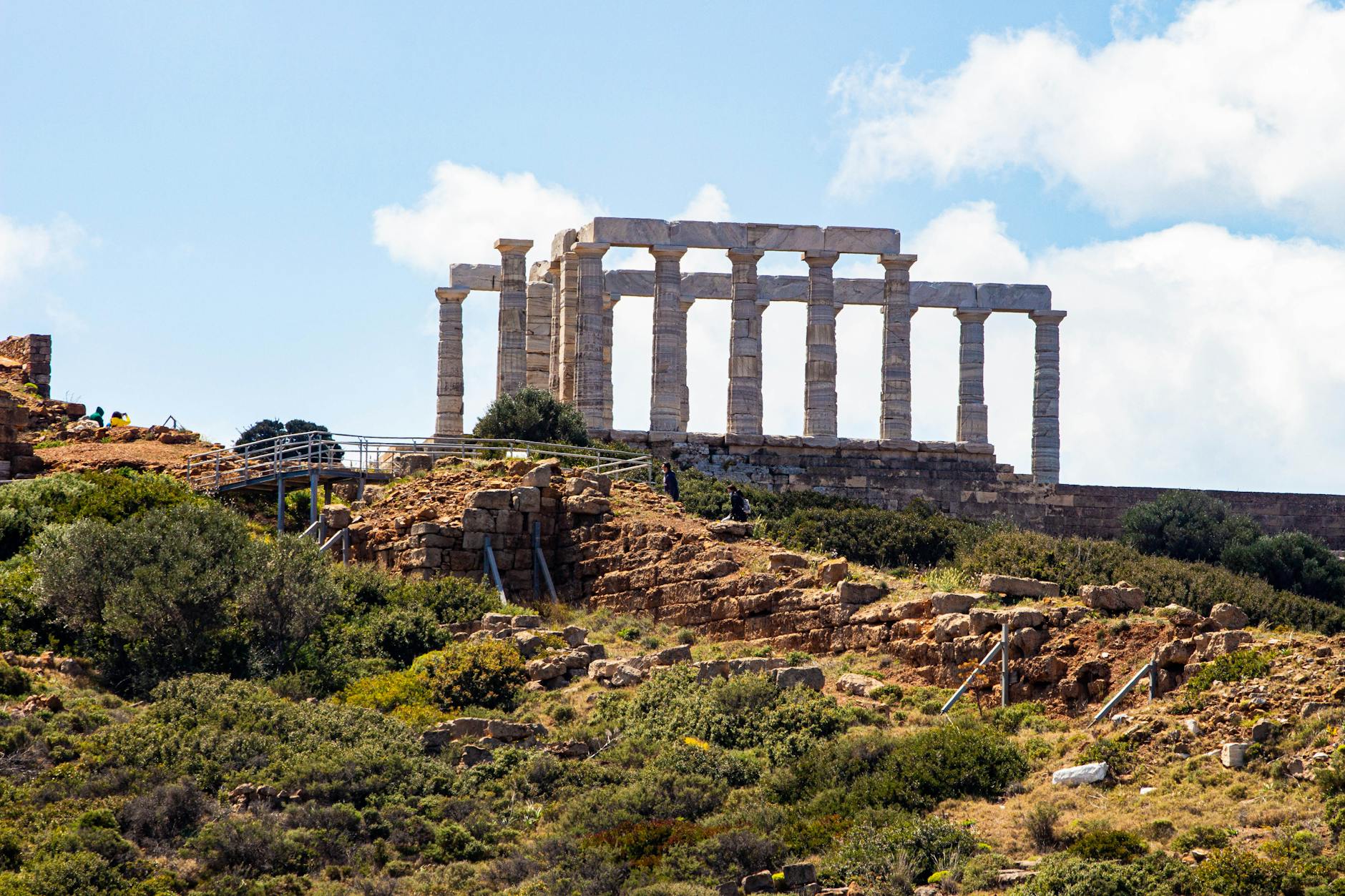 Ancient ruins at Cape Sounion in Greece