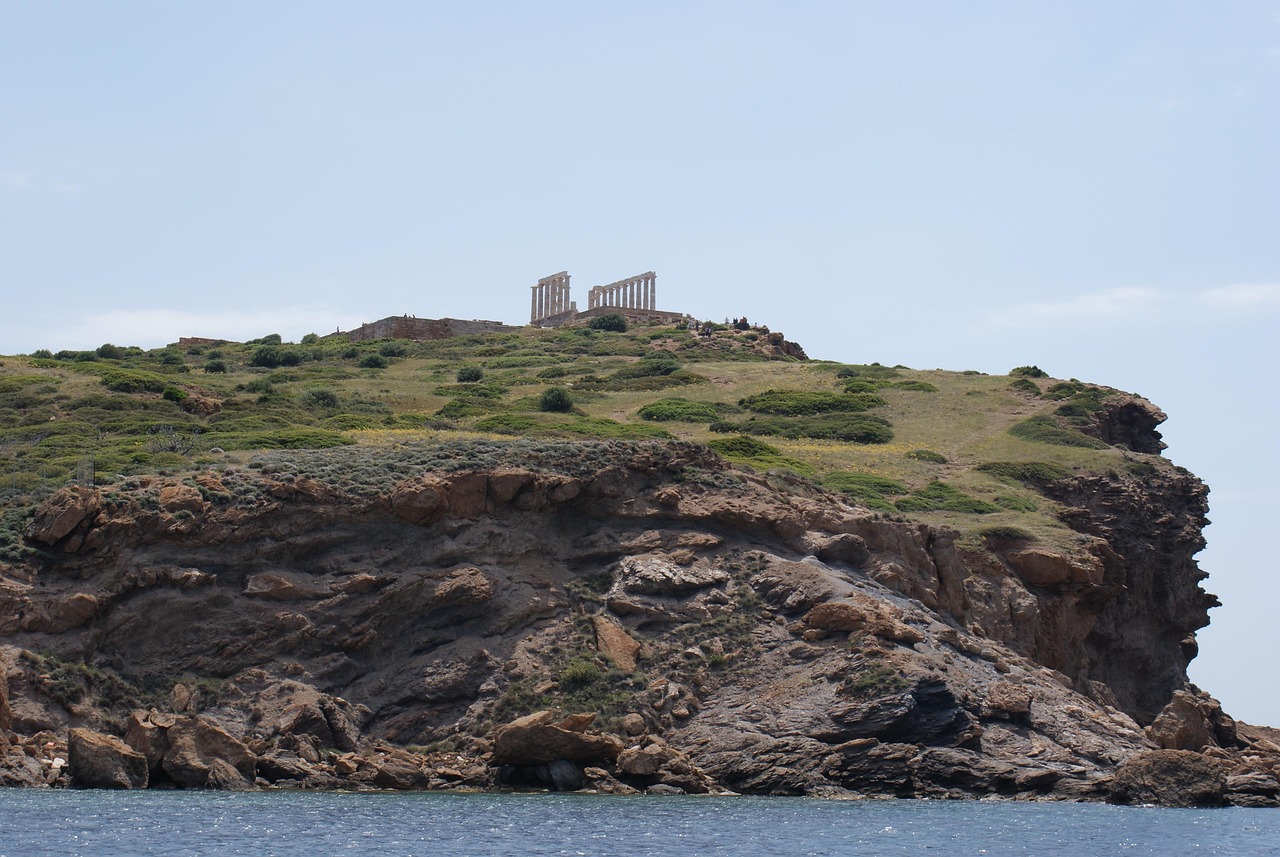 Cape Sounion temple overlooking the sea
