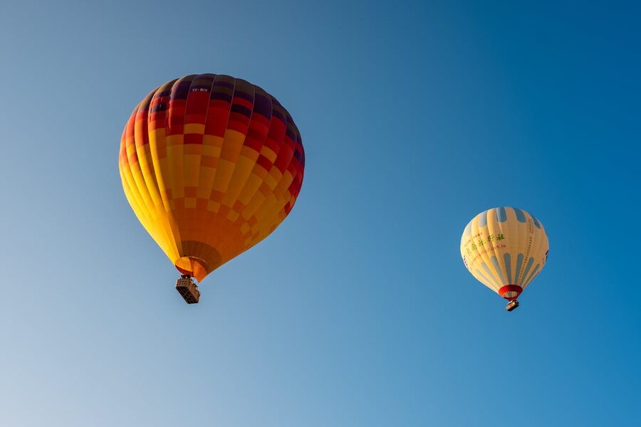 Classic Cappadocia hot air balloon scene