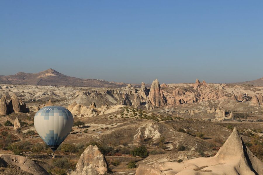 Colorful hot air balloons over Cappadocia