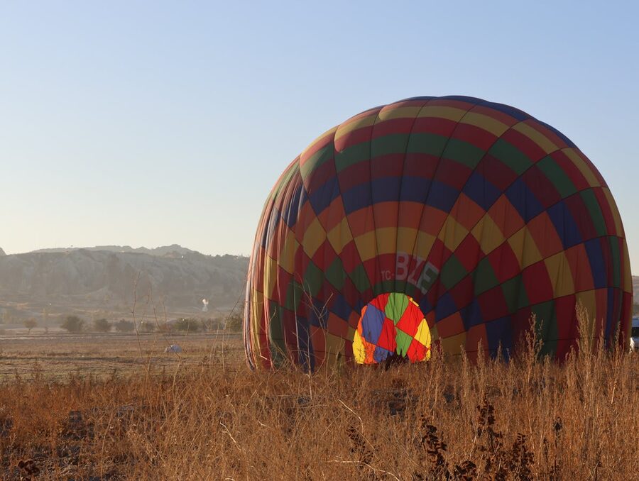 Cappadocia balloons over landscape