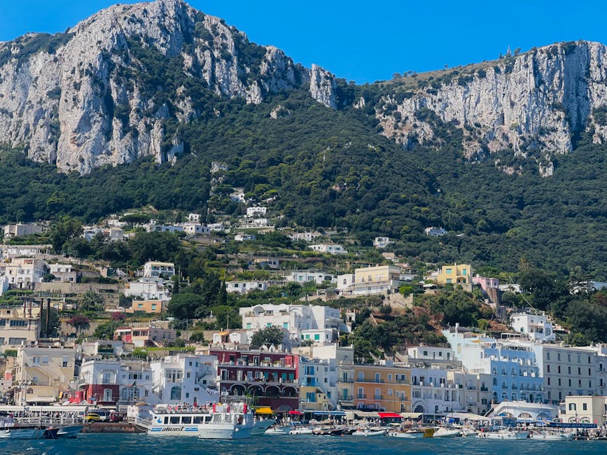 Capri harbor with island boats