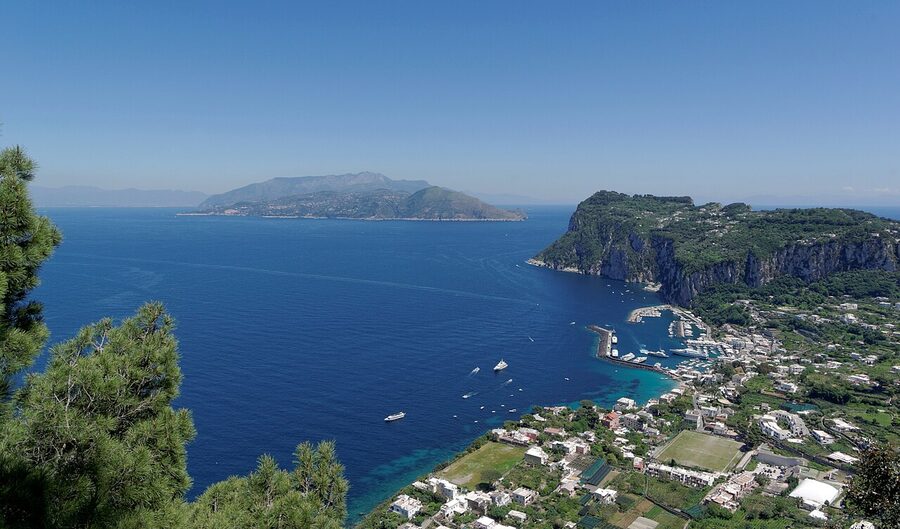 Capri harbour seen from Anacapri