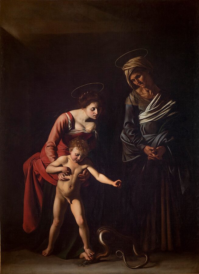 Caravaggio's Madonna dei Palafrenieri painting at the Borghese Gallery