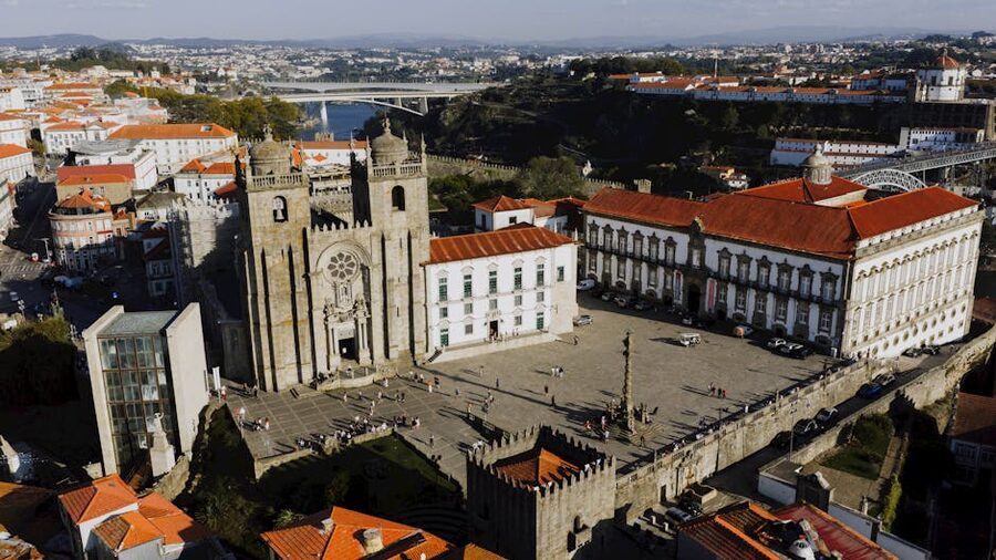 Porto Se Cathedral aerial view