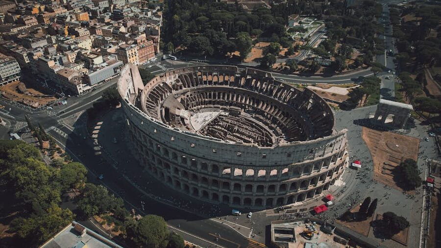 Ancient Colosseum aerial