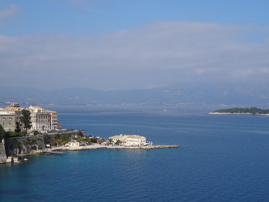 Corfu town Kerkyra harbor