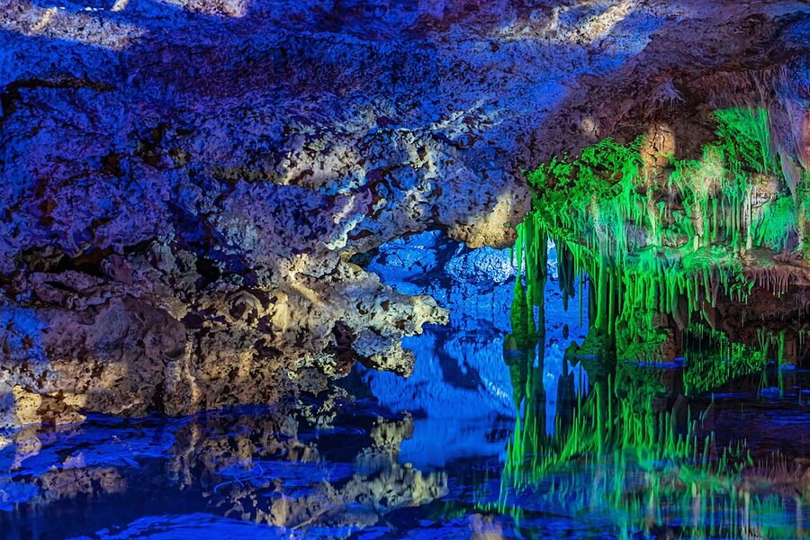 Cave formations inside Coves dels Hams