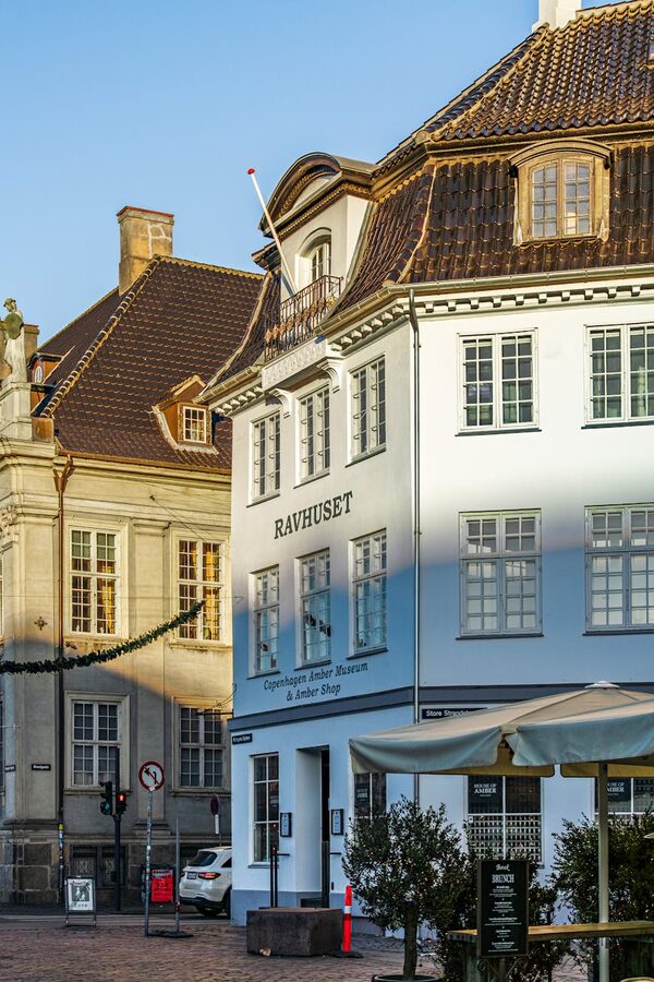 Charming historic buildings on a sunny Copenhagen street