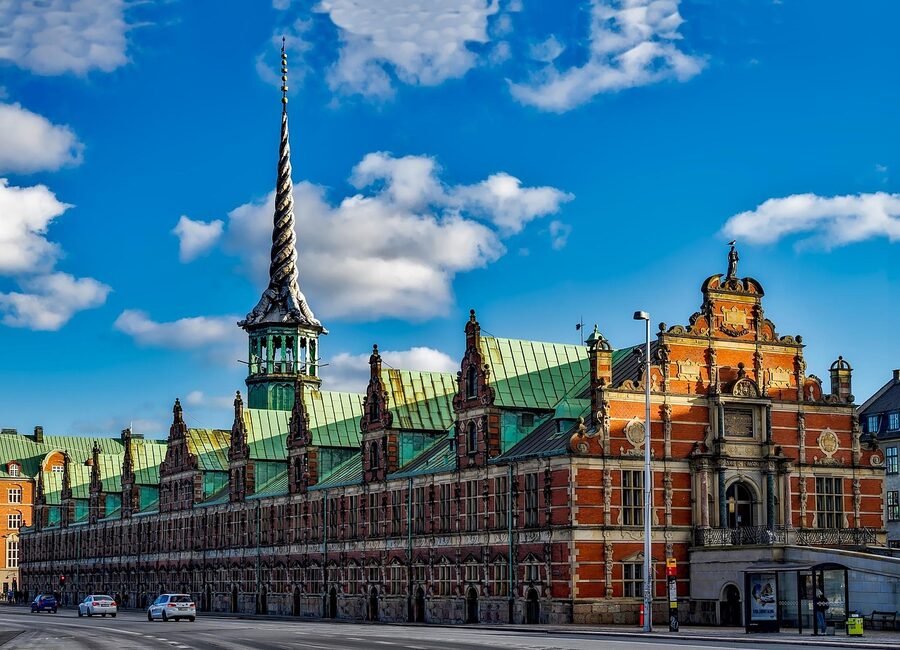 Copenhagen Stock Exchange historic building with dragon spire