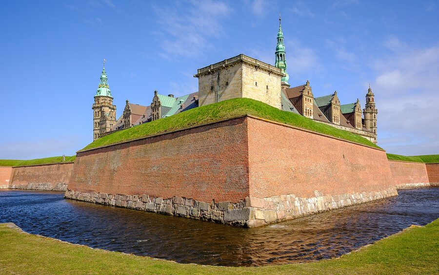 Kronborg Castle in Helsingør, Denmark, on the Øresund coast