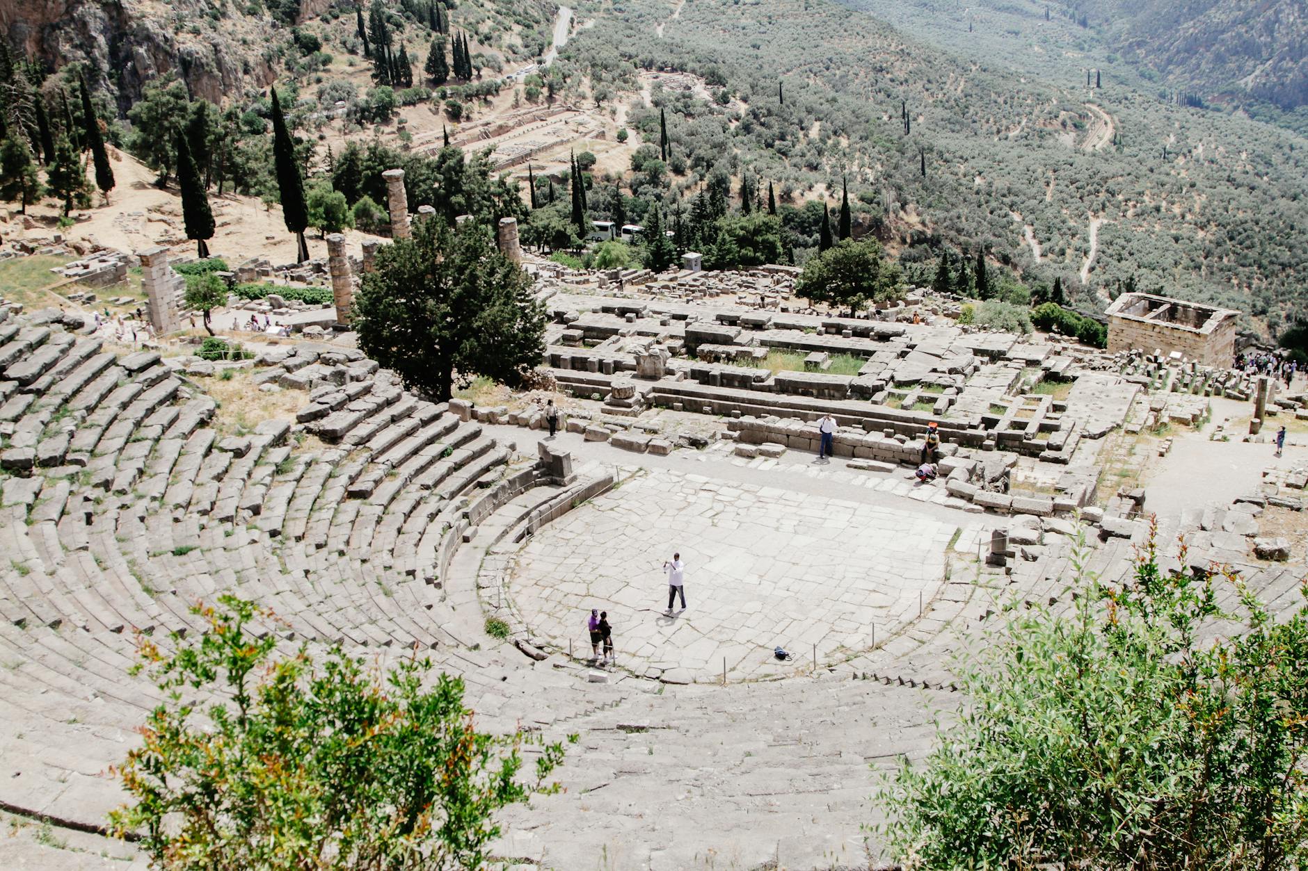 Ancient amphitheater at Delphi Greece