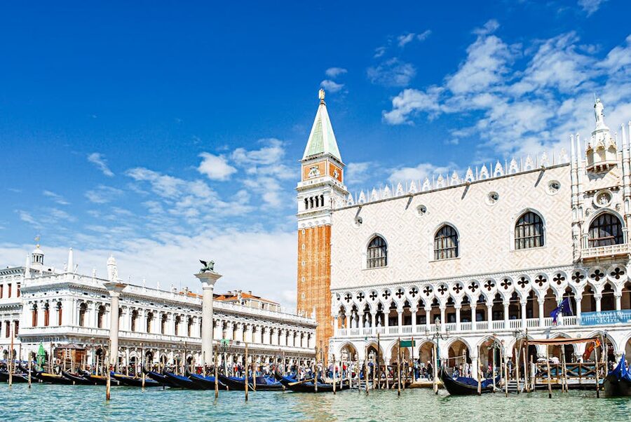Doges Palace and St Marks Campanile by Grand Canal Venice