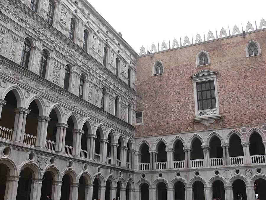 Doges Palace inner courtyard with Renaissance staircase Venice