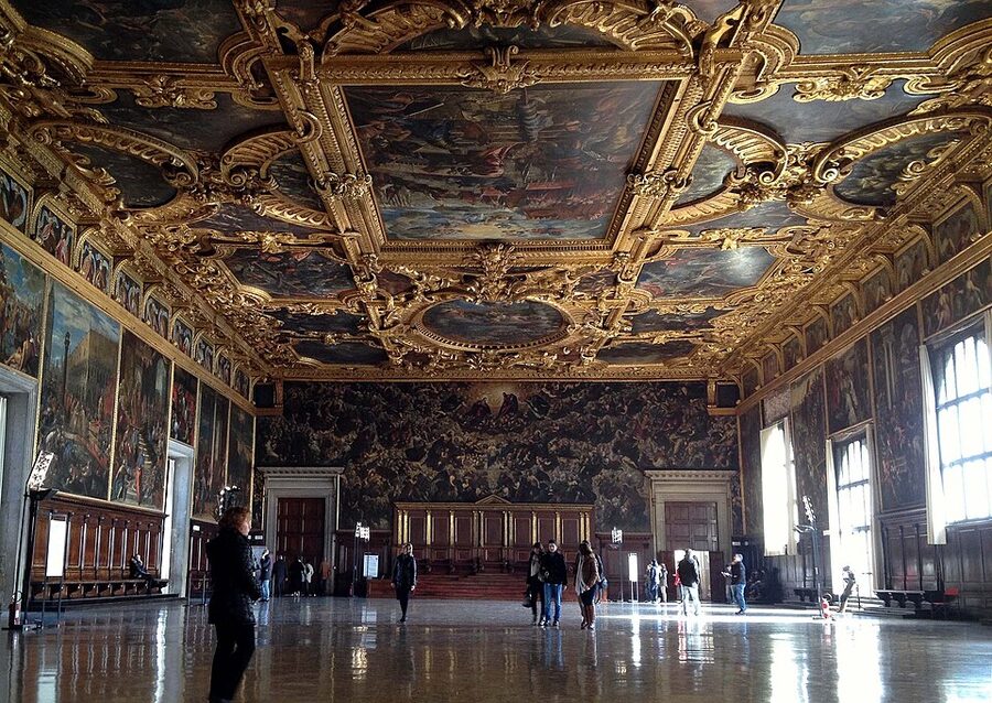 Interior of the Sala del Maggior Consiglio in Doges Palace