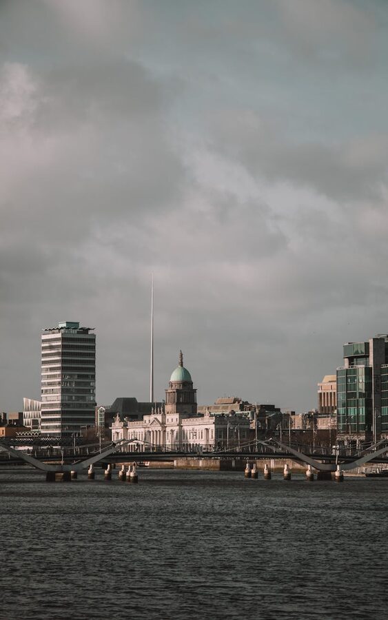 Dublin cityscape with multiple bridges crossing the River Liffey