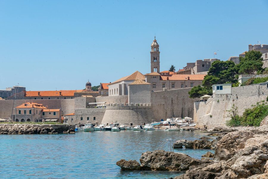 Town with fortification on sea shore Dubrovnik