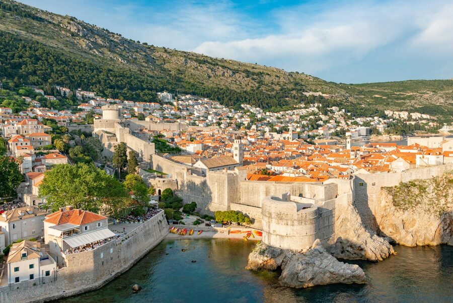 Defensive walls and old town of Dubrovnik