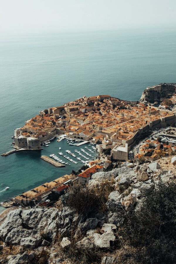 Aerial view of Dubrovnik old town