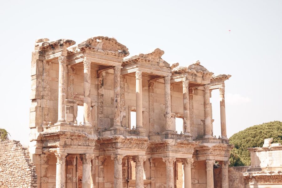 Ephesus ancient ruins with columns