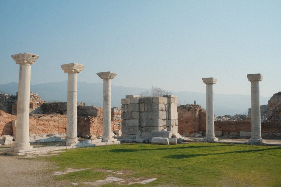 Ephesus columns along ancient street