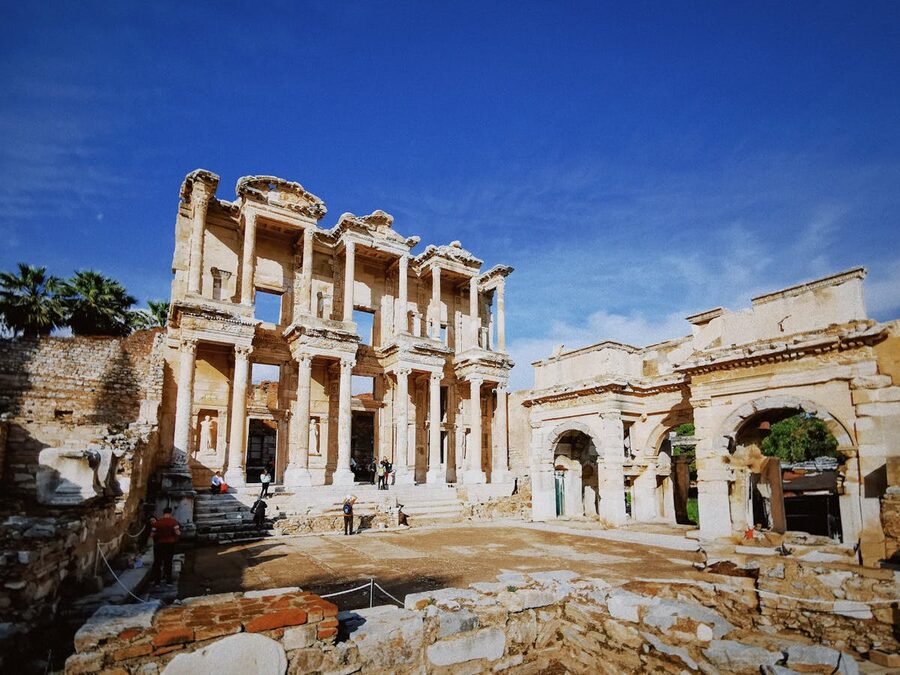 Ephesus ruins carved stone detail