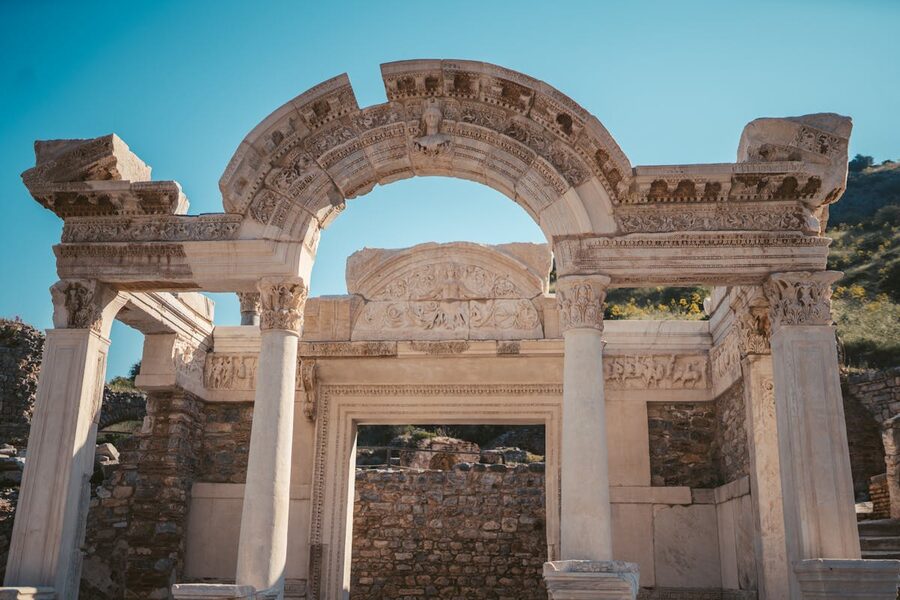 Ephesus temple ruins with pillars