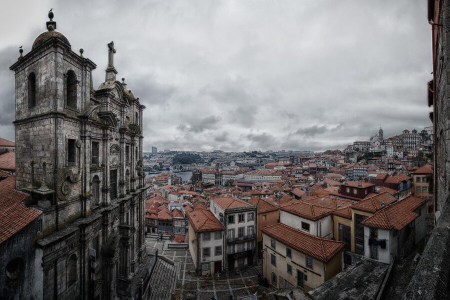 Porto historic church and tile facade