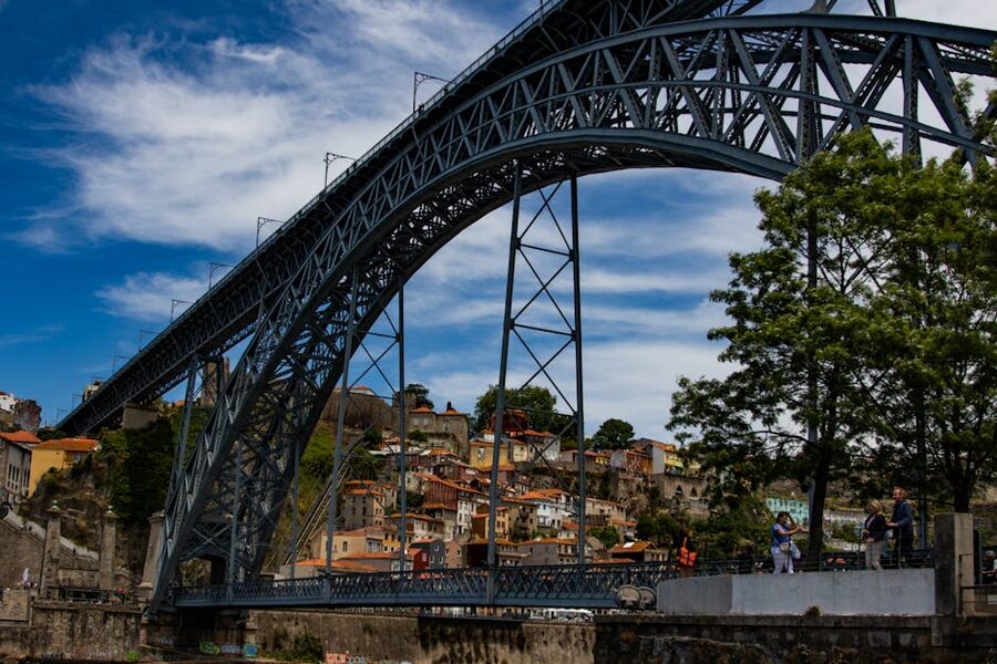 Dom Luis I bridge and the Ribeira riverside Porto