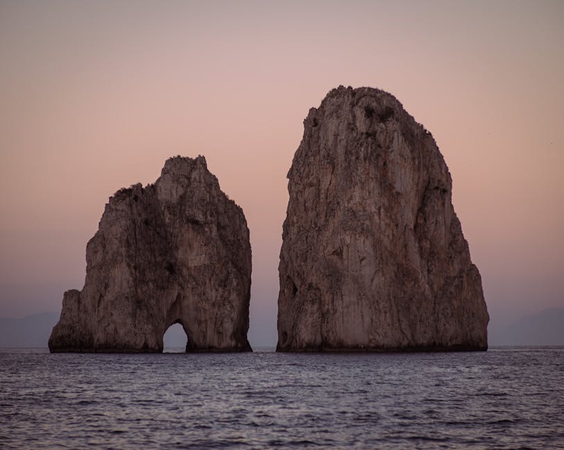 Faraglioni rocks Capri at sunset