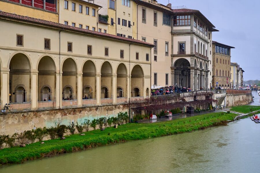 Florence Arno River with historical buildings