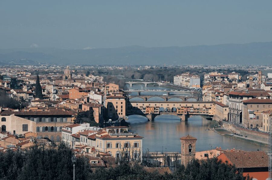 Florence Ponte Vecchio and Arno River view
