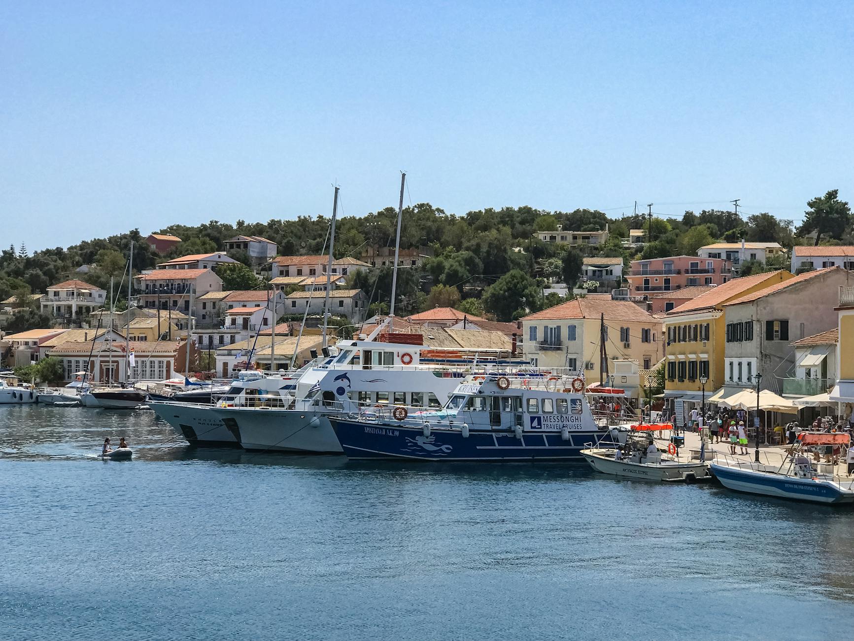 Boats docked in Gaios harbor, Paxos