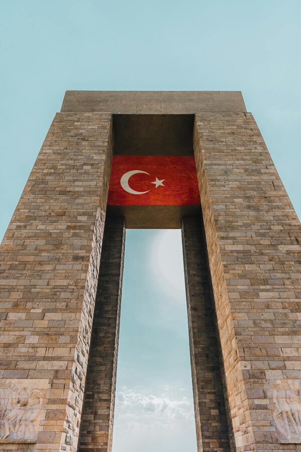 Canakkale Martyrs Memorial monument honoring Turkish soldiers at Gallipoli