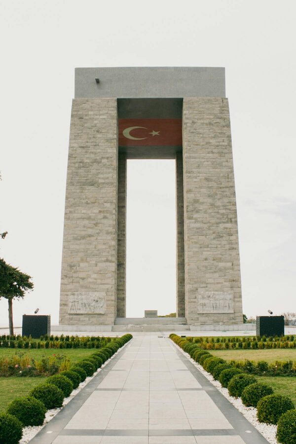 The Canakkale Martyrs Memorial monument honoring WWI soldiers in Turkey