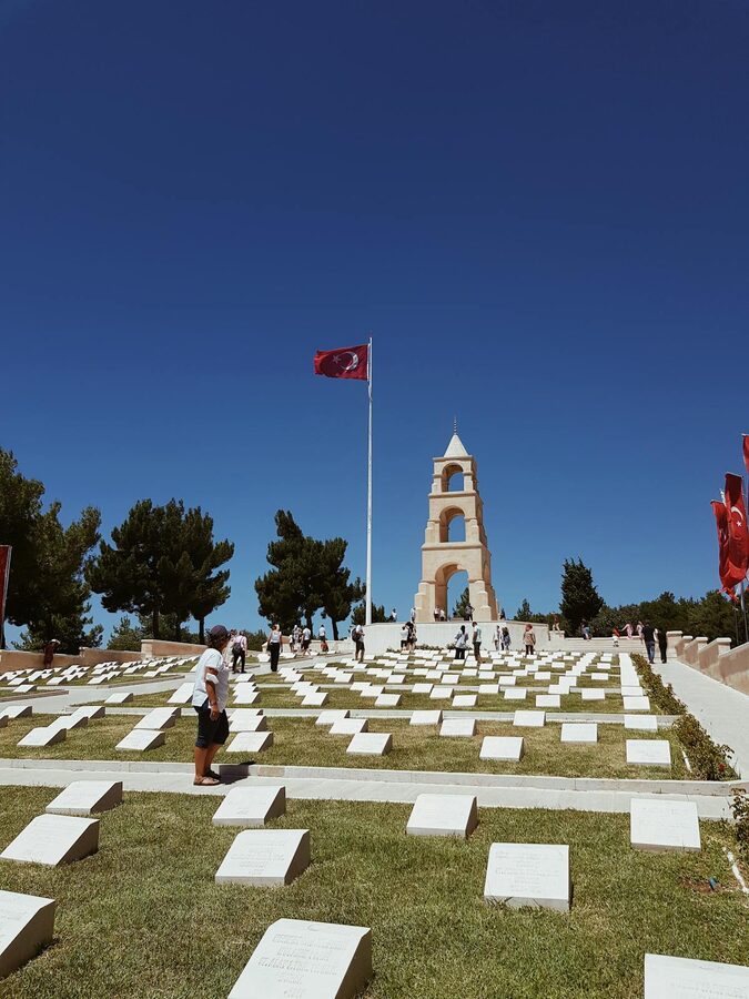 Gallipoli Peninsula Memorial Park with historical monuments in Turkey