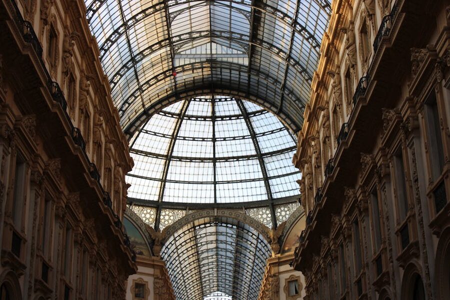 Galleria Vittorio Emanuele arched glass ceiling