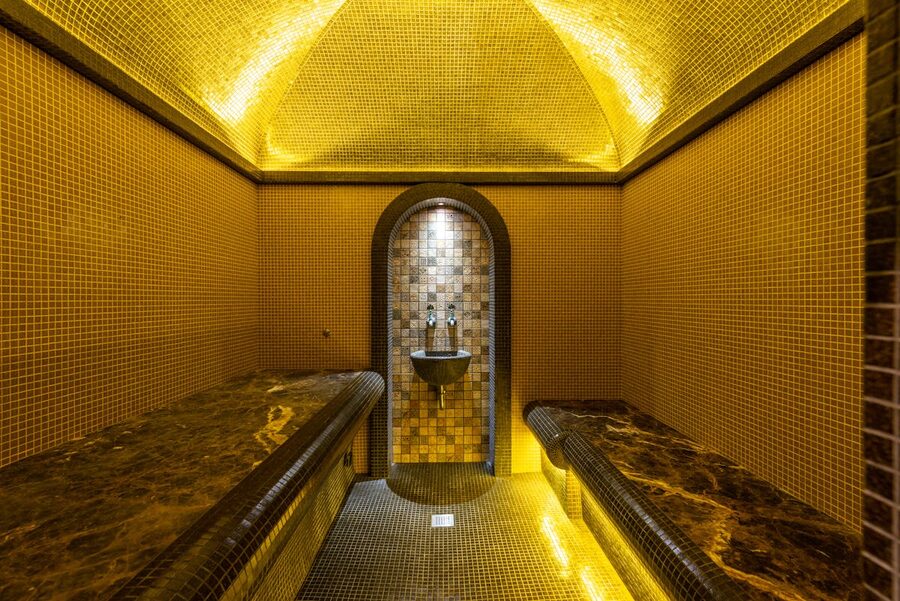 hammam mosaic bathhouse interior