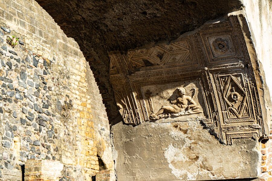 Detailed Roman relief at Herculaneum