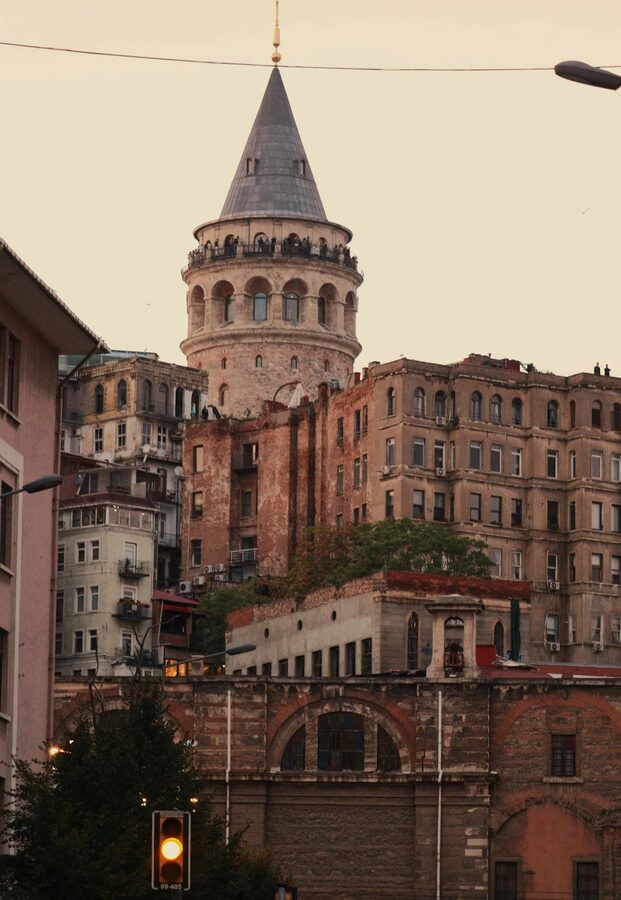 Galata Tower rising above the historic architecture of Istanbul